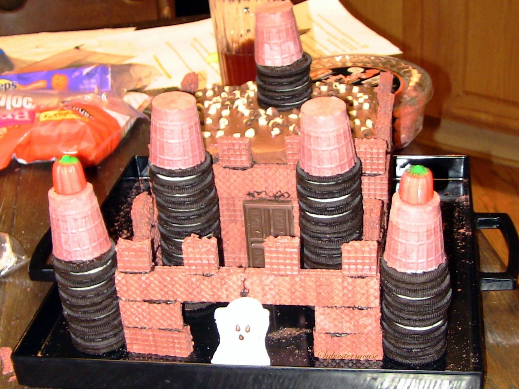How to Make a Chocolate Halloween Ghost Castle Cake - Cooking for the ...